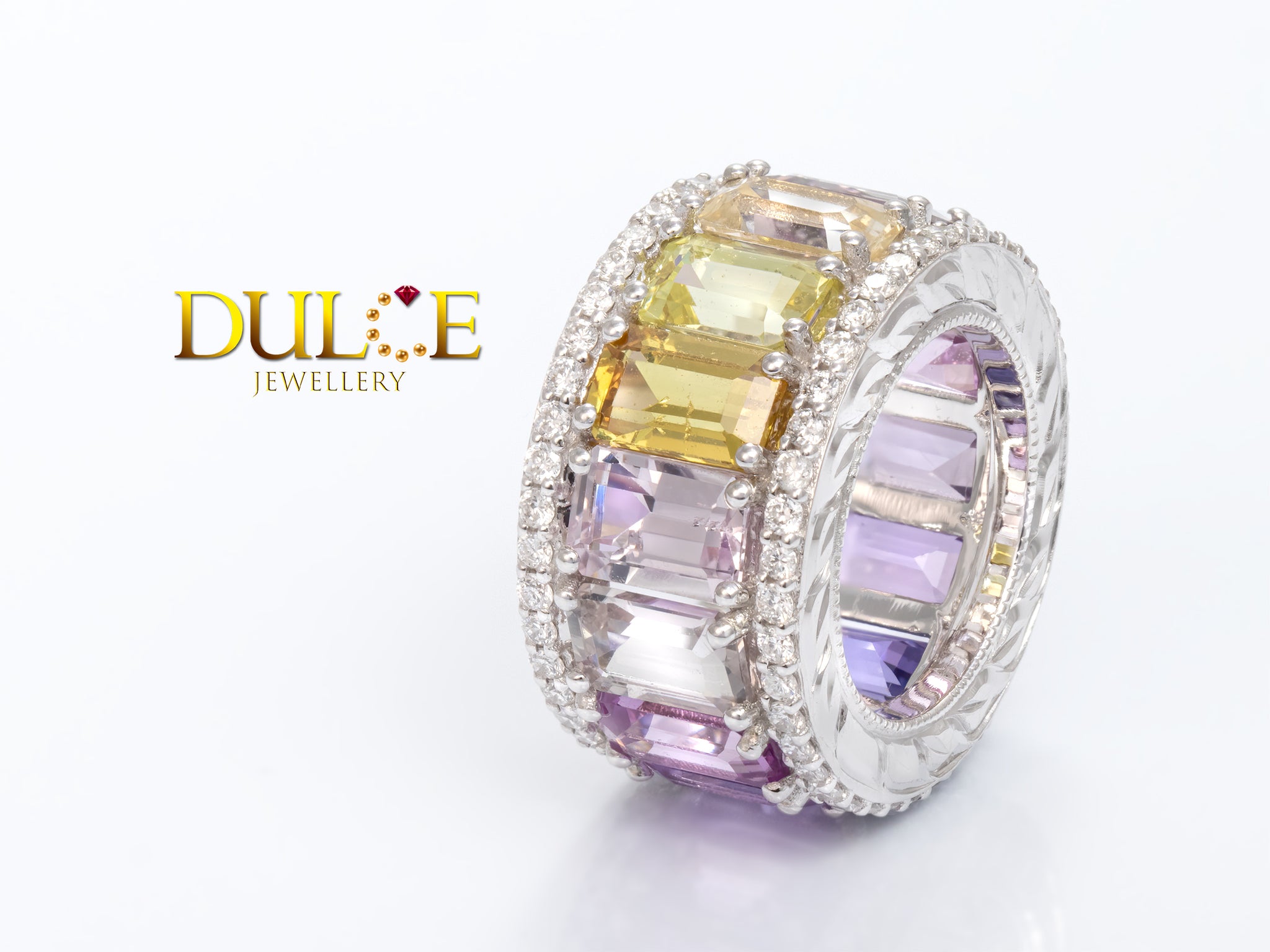 18K Gold Multi-Color Sapphire Diamond Roundel (Price by Request ...